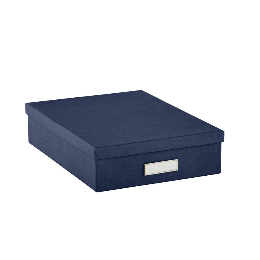 Bigso Navy Stockholm Office Storage Boxes | The Container Store