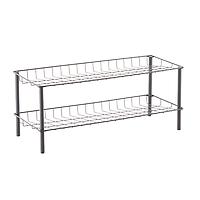 Graphite 2-Tier Metal Shoe Rack | The Container Store
