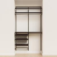 Elfa Decor 4' Graphite & Walnut Reach-In Closet | The Container Store