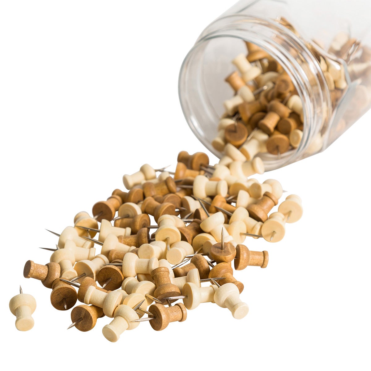 U-Brands Natural & Walnut Push Pins | The Container Store