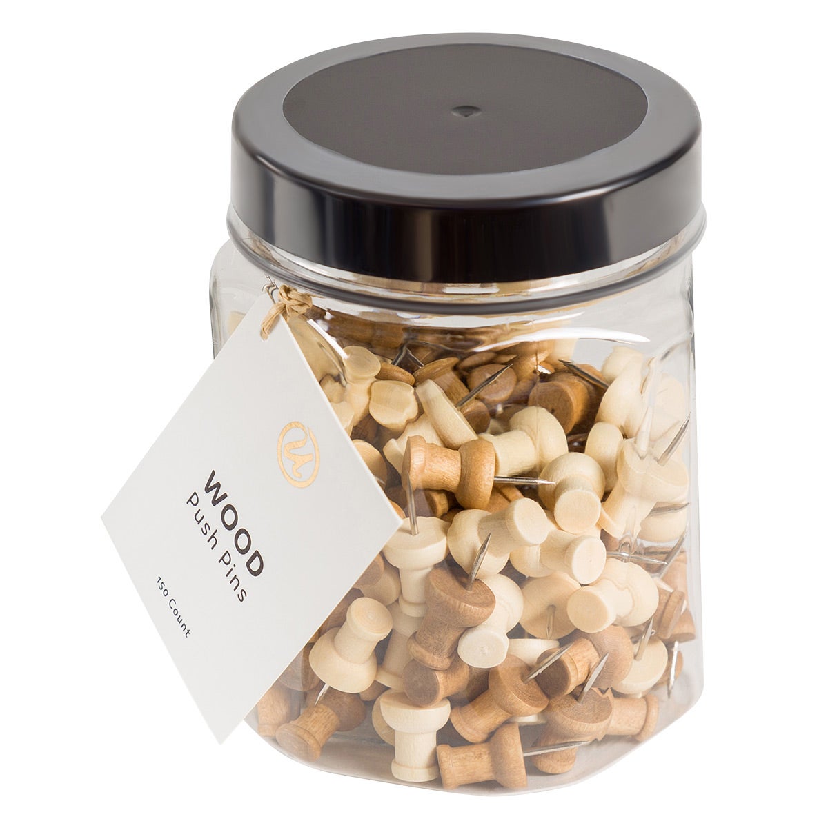 U-Brands Natural & Walnut Push Pins | The Container Store