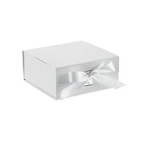 White Collapsible Box with Bow | The Container Store