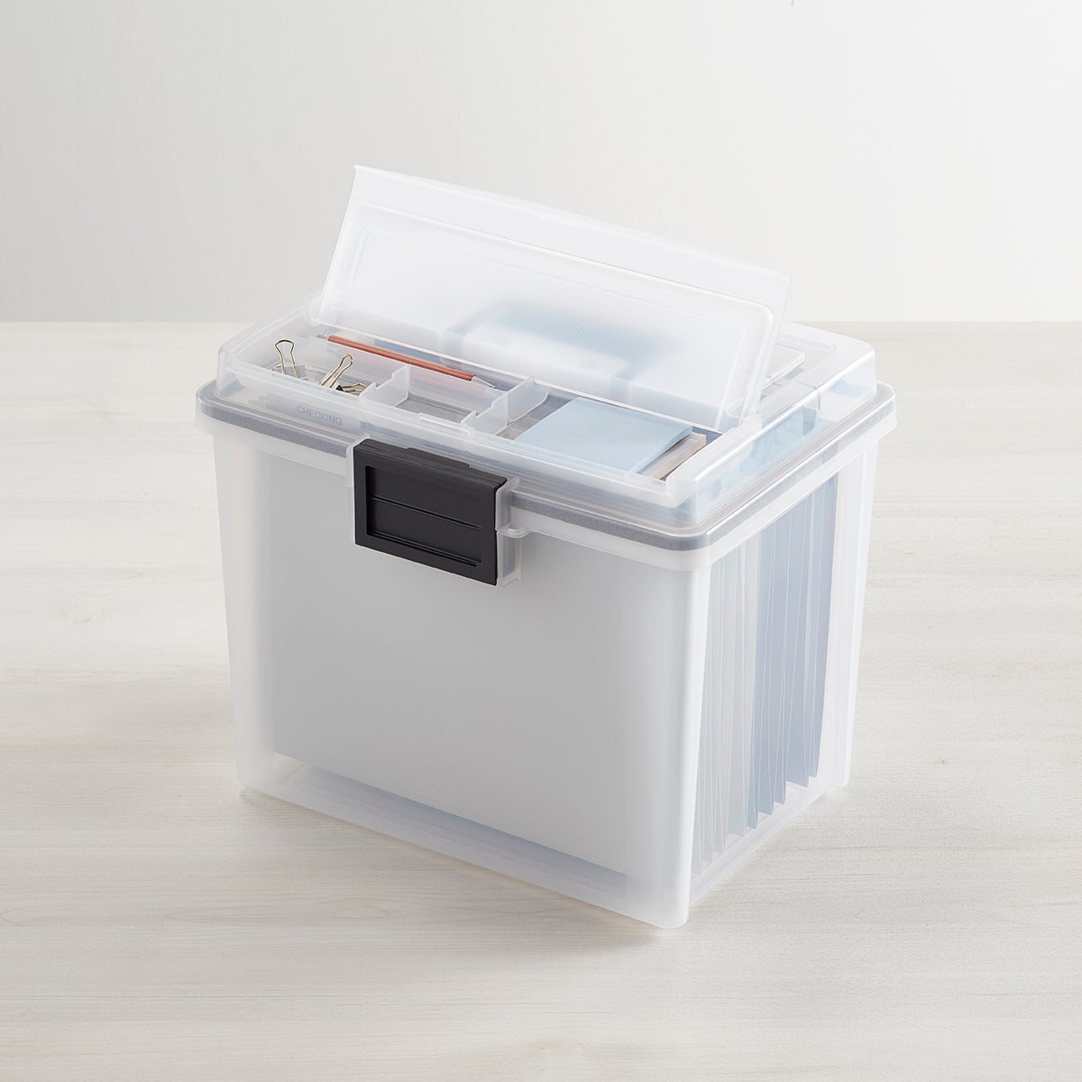 Iris Weathertight Portable File Box With Handle The Container Store