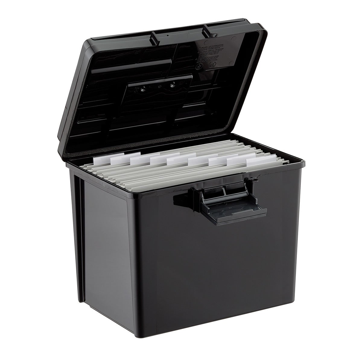 Iris Black Weathertight Portable File Box With Handle The Container Store