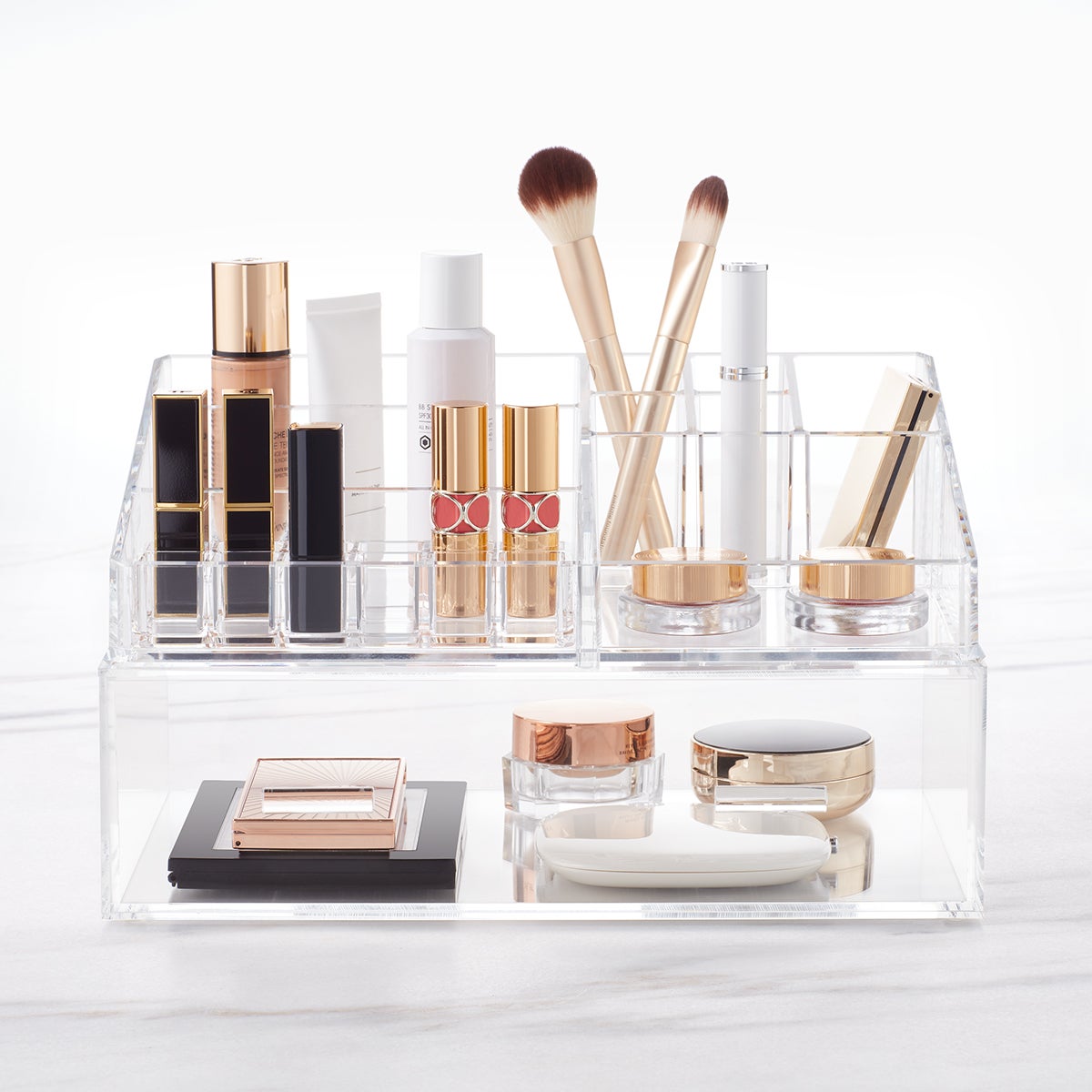 The Container Store Luxe Makeup Storage Set 12 1 2 x 8 1 2 x 7 1 2 H