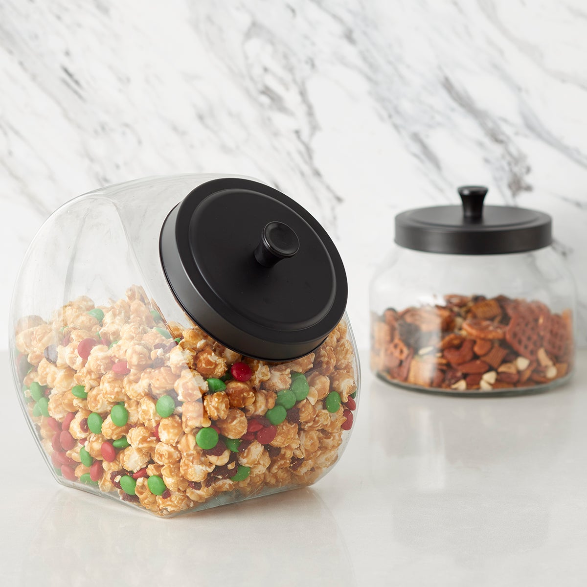 1 Gal Glass Slant Jar With Matte Black Lid The Container Store
