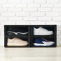 Side Profile Drop-Front Shoe Box | The Container Store