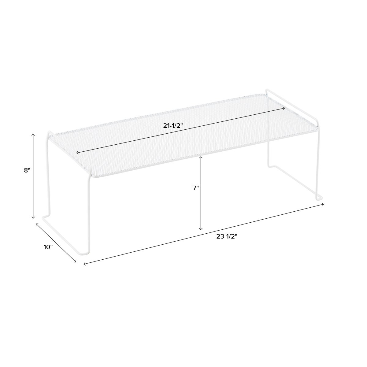 Long White Mesh Stackable Shelf | The Container Store Long White Mesh Stackable Shelf | The Container Store