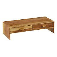 Rowan Acacia 2-Drawer Monitor Stand | The Container Store