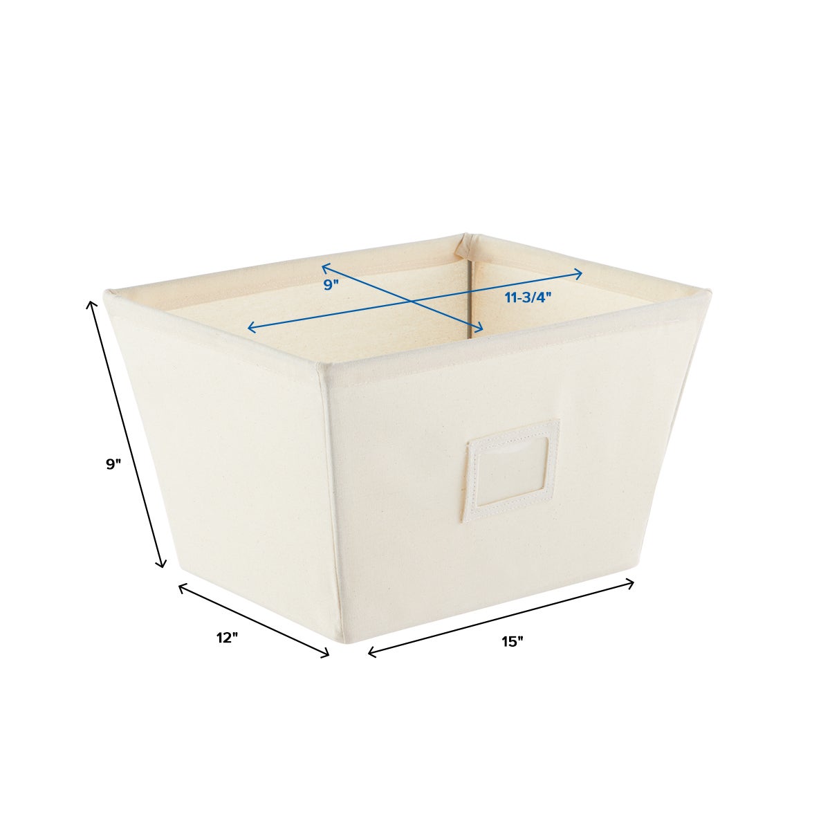 Rectangular canvas storage bins store