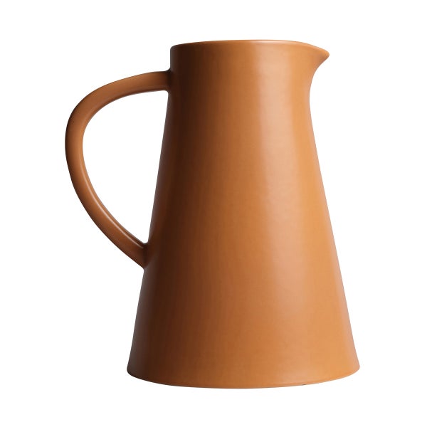 brown ceramic pitcher
