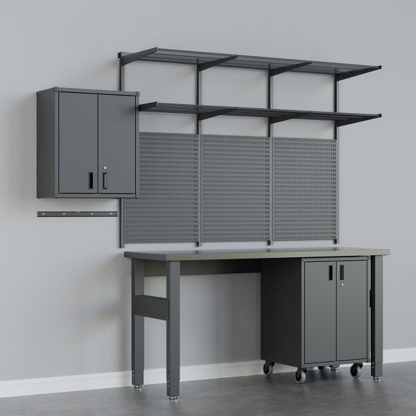 Garage Storage With Work Tables