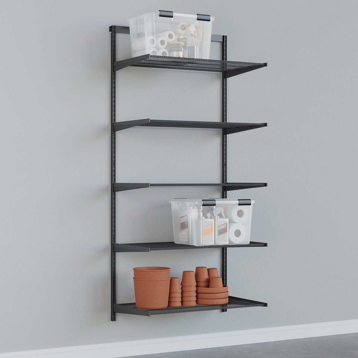 Garage Plus 6 Tier 3 Wall Shelving Solution The Container Store