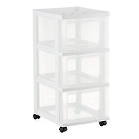 Iris 3-Drawer Storage Cart with Organizer Top | The Container Store