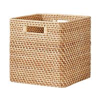 The Container Store Ori Rattan Bin with Handles | The Container Store