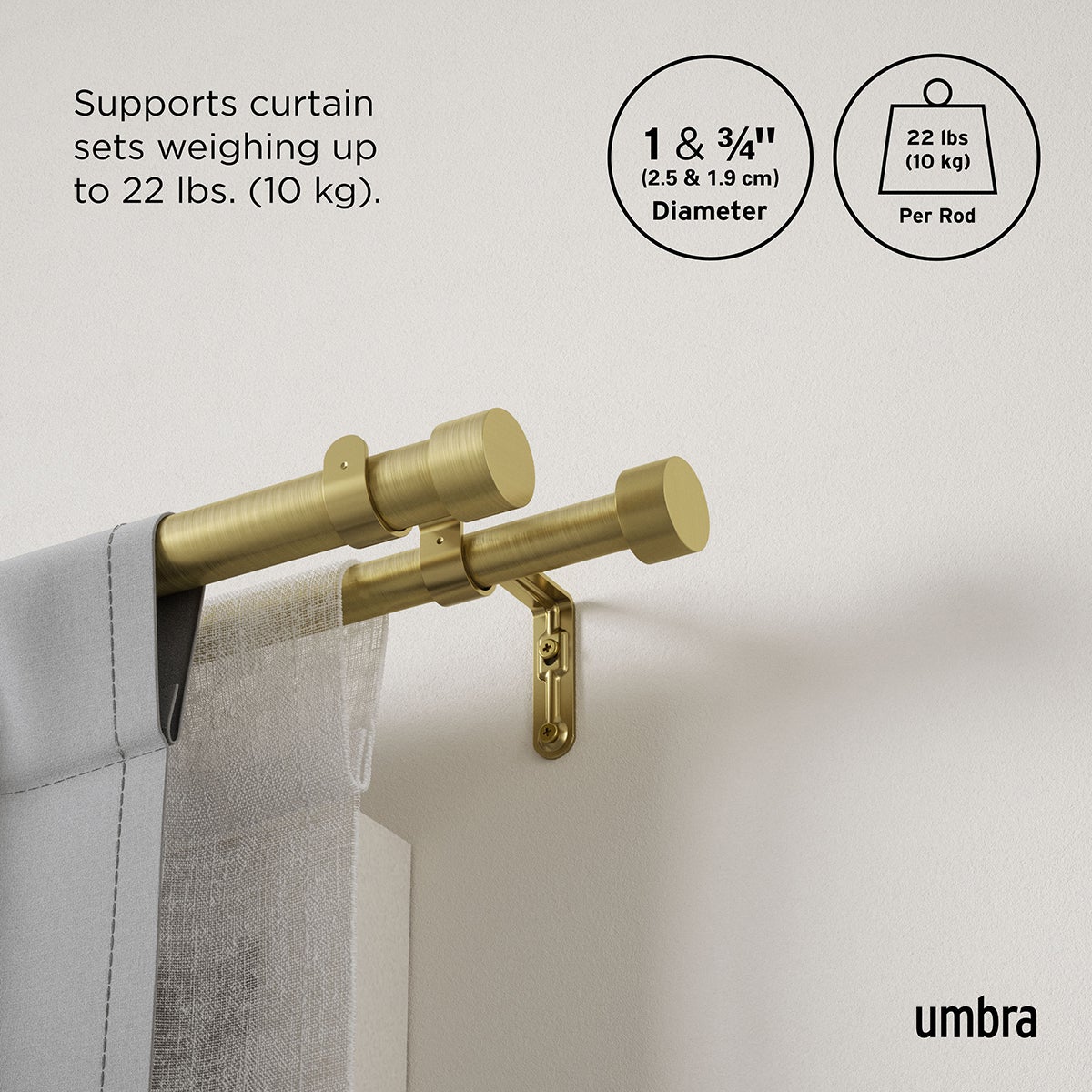 Umbra Cappa Double Curtain Rod The Container Store