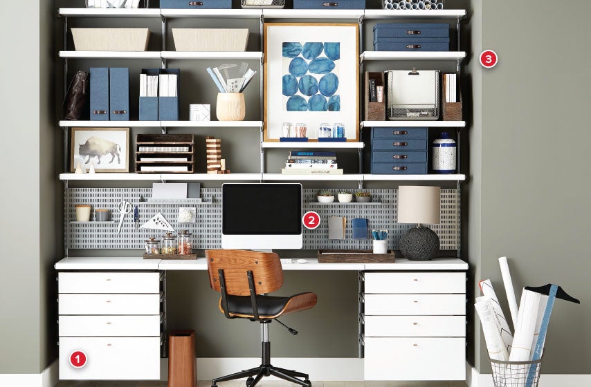 Container store white desk store